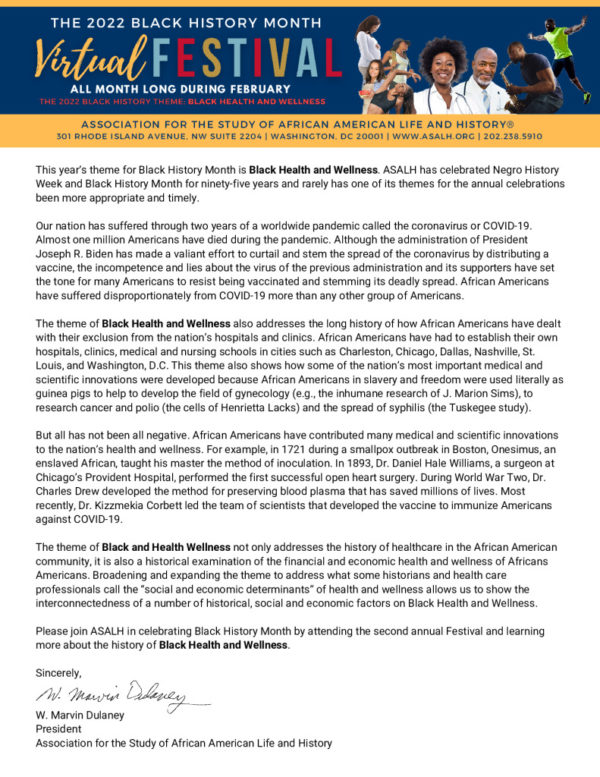 President’s Letter: Black History Month | ASALH - The Founders of Black ...
